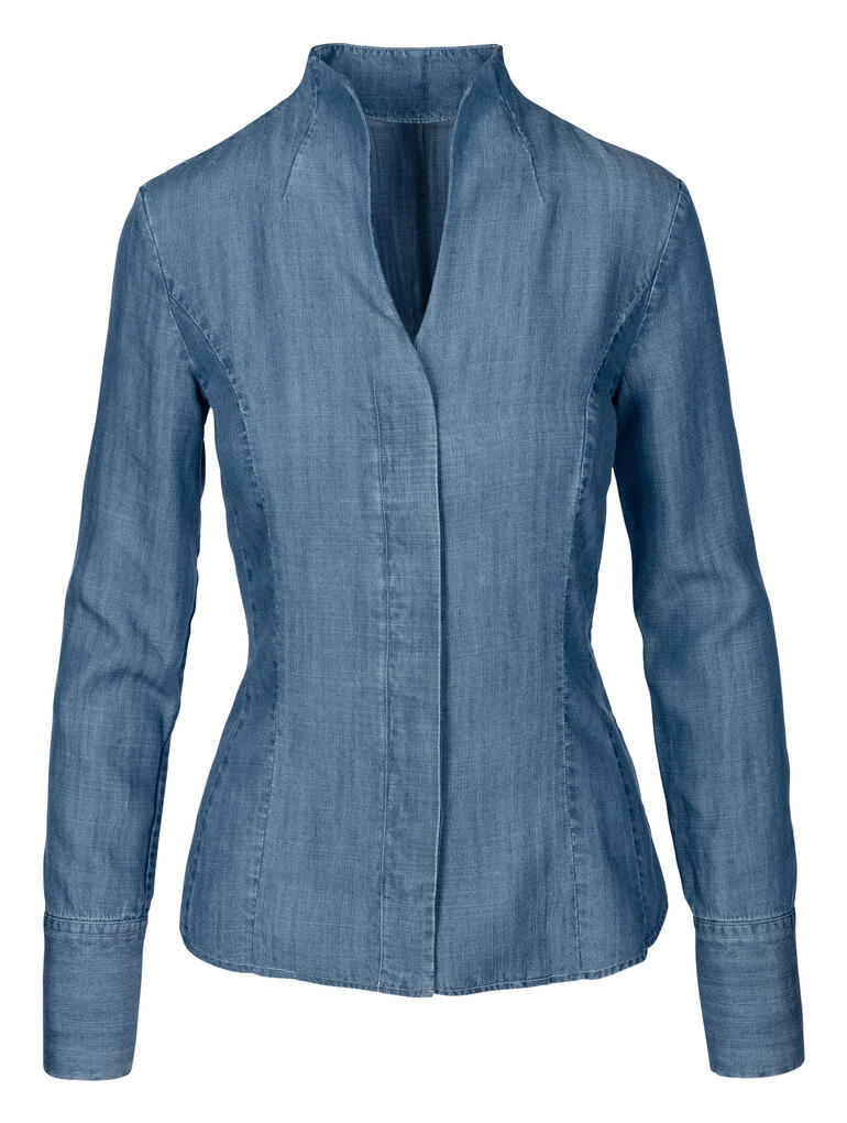 van Laack denim-kelkkraag-blouse | Klassiker entdecken